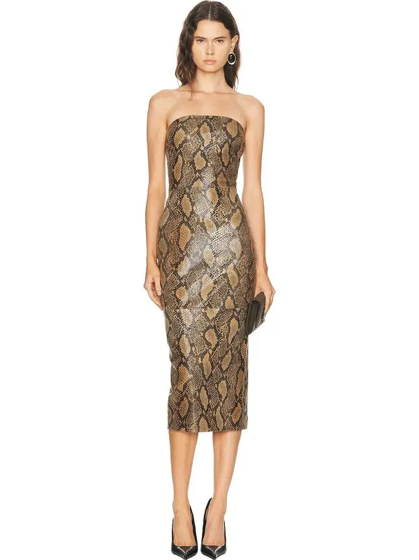 Sprwmn Tube Dress - Tan Python
