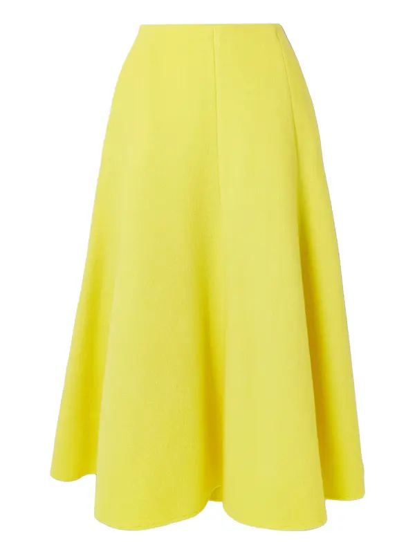 Gabriela Hearst Maureen Recycled-cashmere Midi Skirt - Yellow