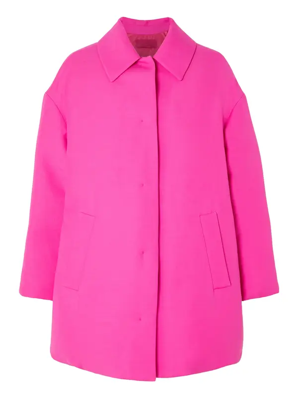 Valentino Garavani Oversized Padded Wool And Silk-blend Crepe Jacket - Pink