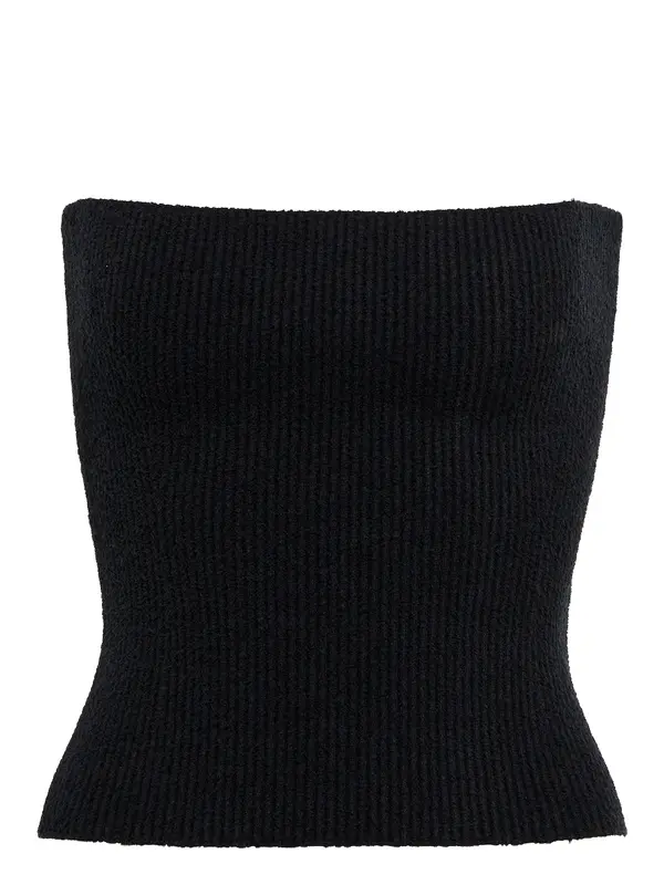 Wardrobe.NYC Strapless Ribbed Top - Black