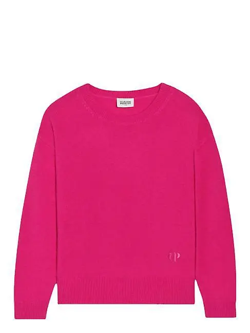Claudie Pierlot Madi Logo-embroidered Cashmere Jumper - Roses