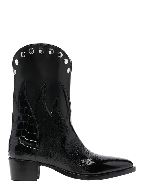 VIVIENNE WESTWOOD Cuban Flame 50mm Boots - Black