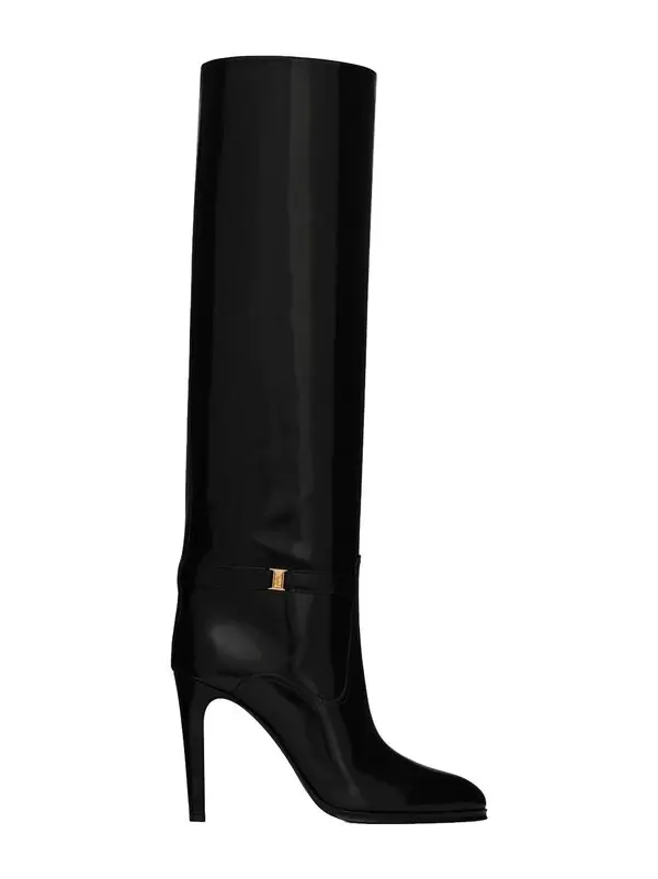 Saint Laurent Linda Leather Boots - Black