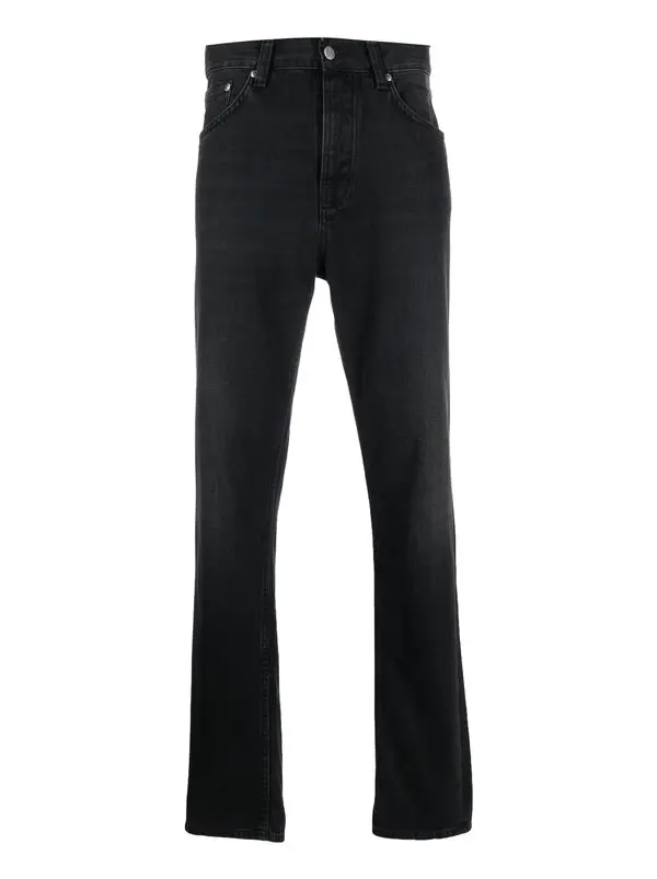 Nudie Jeans Mid-rise Straight-leg Jeans - Black