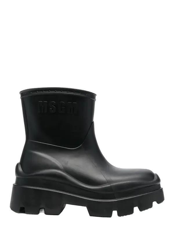 MSGM Logo-embossed Ankle Boots - Black