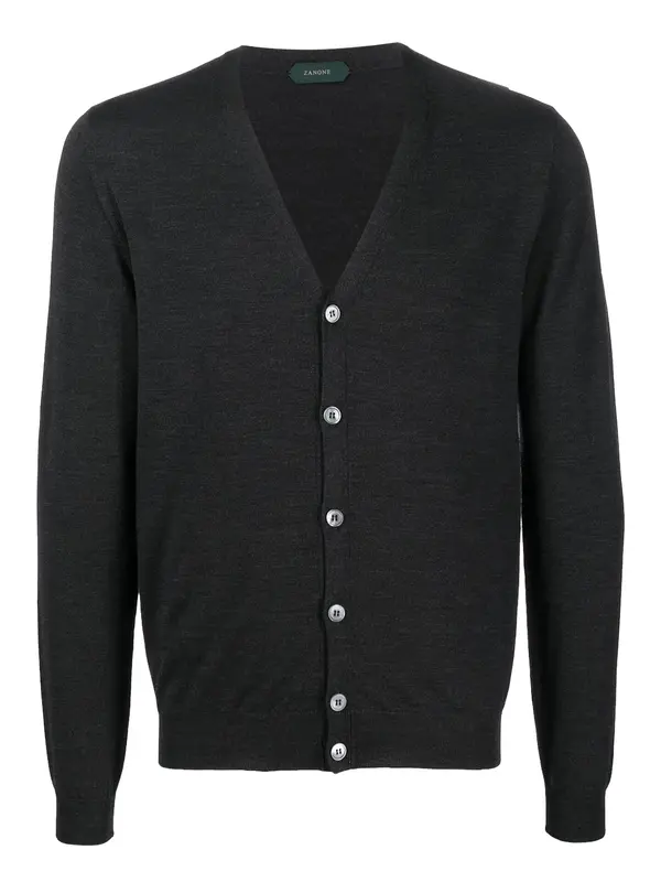 ZANONE Button-up Knitted Cardigan - Black