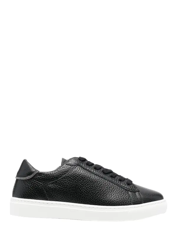 Fabiana Filippi Pebbled-texture Lace-up Sneakers - Black