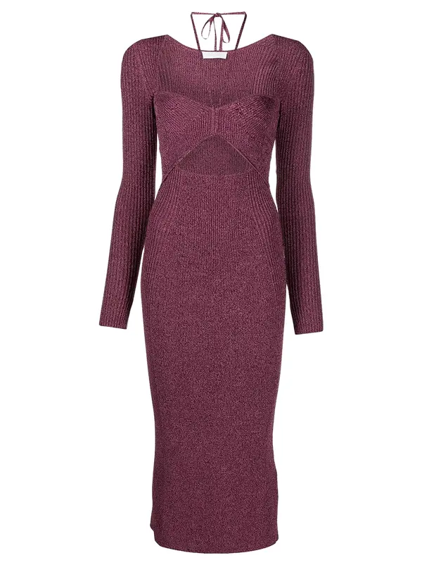 Simkhai Cut-out Detail Knitted Dress - Purple