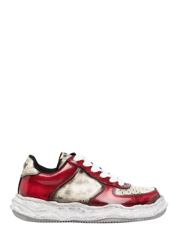 Mihara Yasuhiro Wayne Distressed Low-top Sneakers - Red