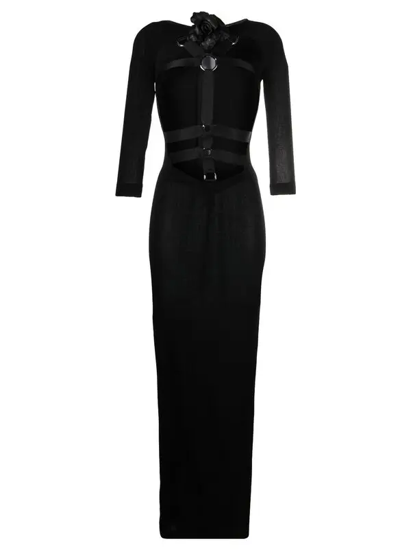 Roberto Cavalli Cut-out Detail Maxi Dress - Black
