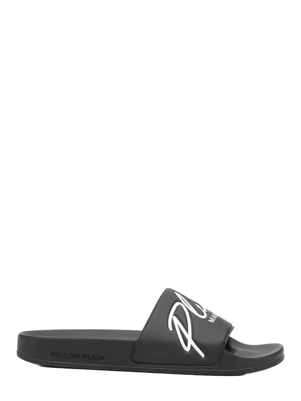 Philipp Plein Logo-print Slides - Black