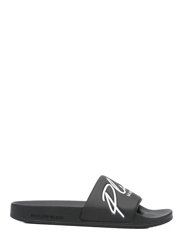 Philipp Plein Logo-print Slides - Black