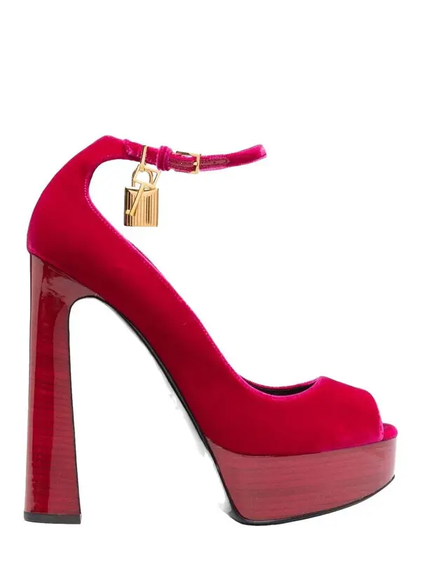 TOM FORD 145mm Platform Velvet Sandals - Pink