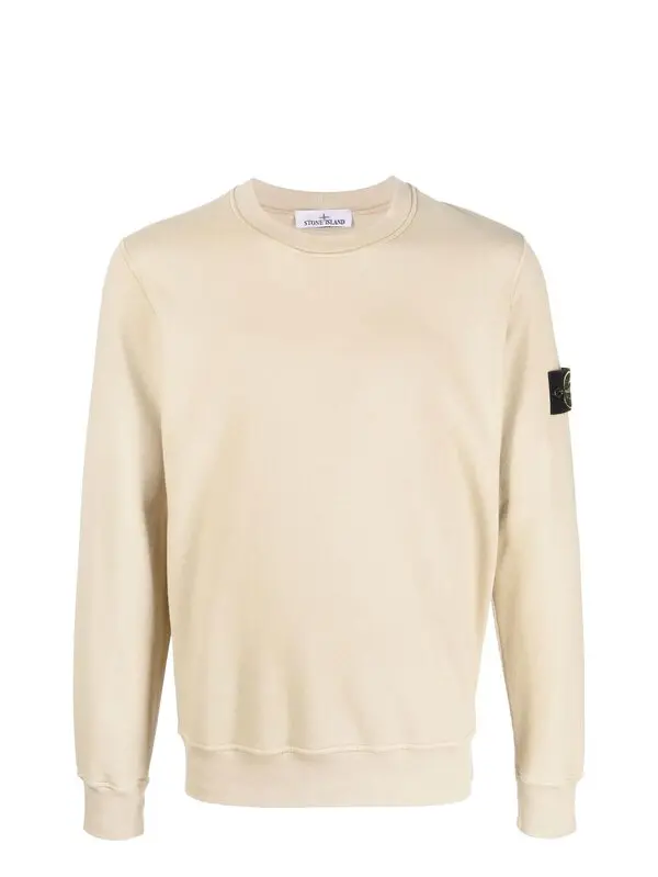 Stone Island Compass-patch Cotton Sweatshirt - Neutrals