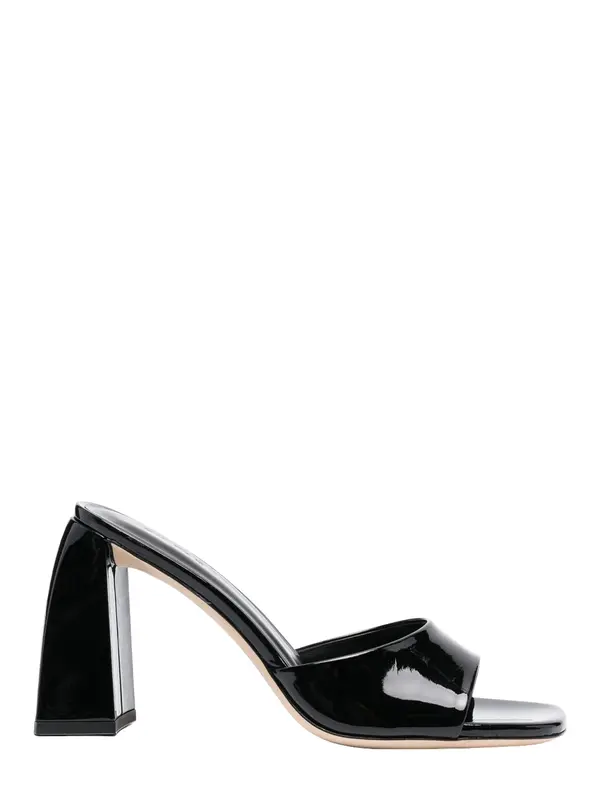 By Far 100mm Patent-leather Sandals - Black