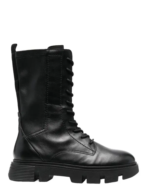 Geox Vilde Leather Boots - Black
