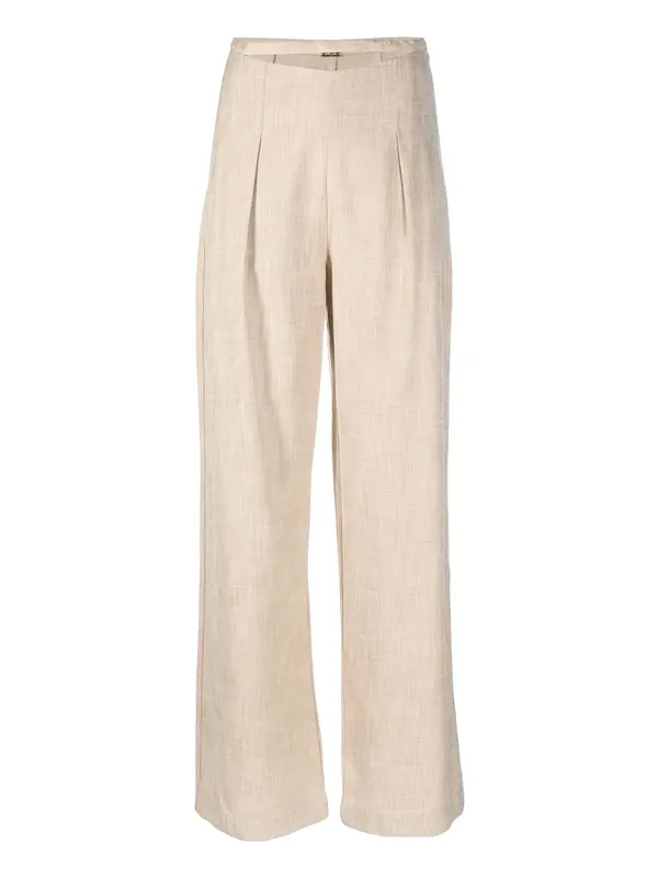 Cult Gaia Cut-out Wide-leg Trousers - Neutrals