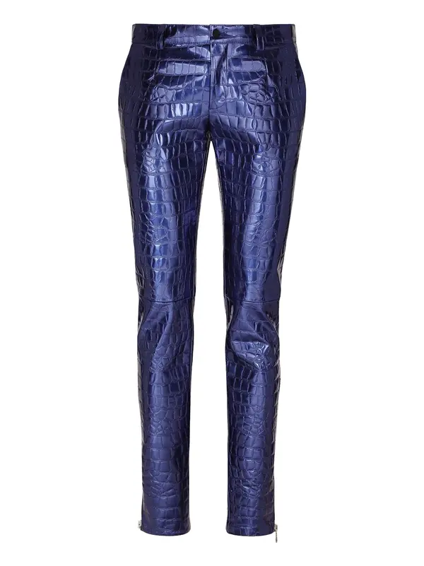 Dolce & Gabbana Metallic Finish Skinny Trousers - Purple