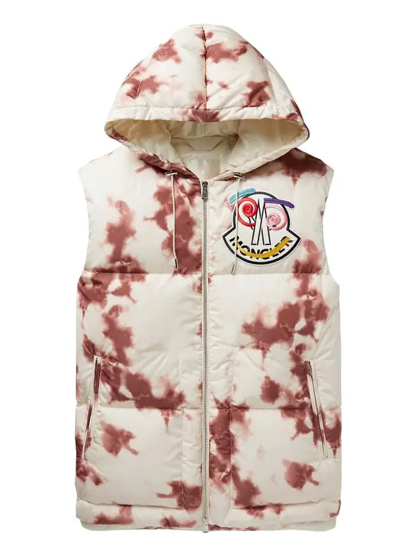 Moncler 1952 Tie-dyed Quilted Shell Hooded Gilet - Neutrals