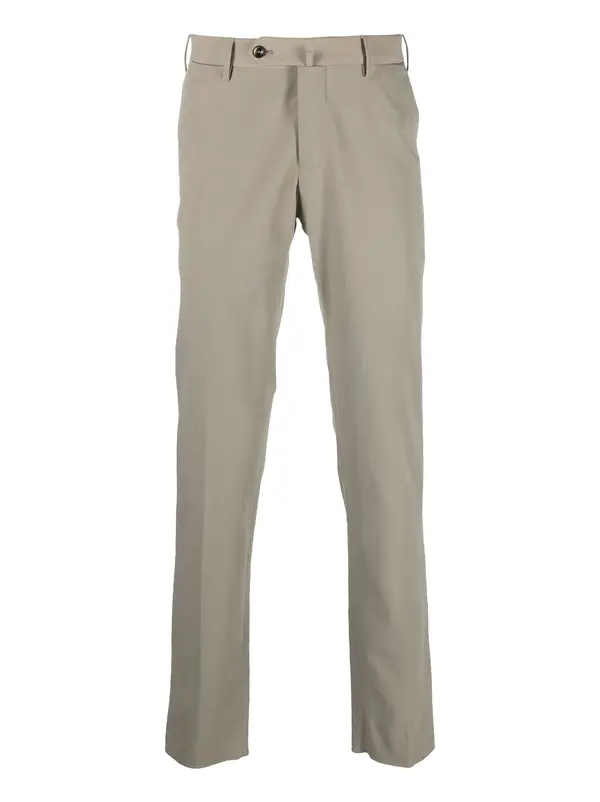PT TORINO Straight-leg Trousers With Pull-tab Detail - Neutrals