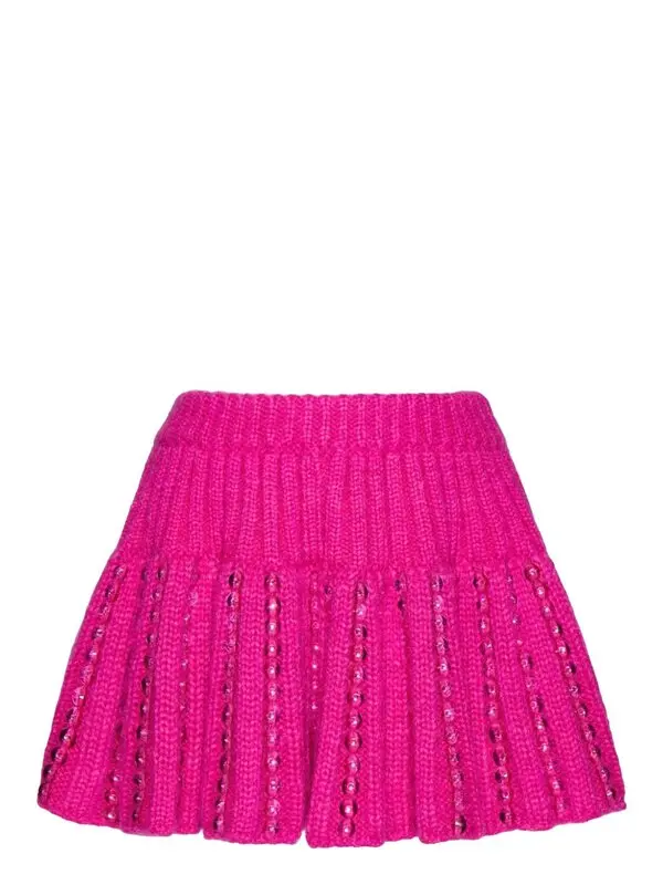 Valentino Garavani Embroidered Knitted Mini Skirt - Pink