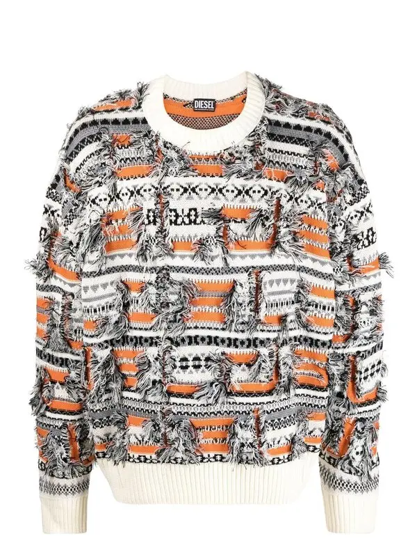 DIESEL® K-asimir Intarsia-knit Jumper - White