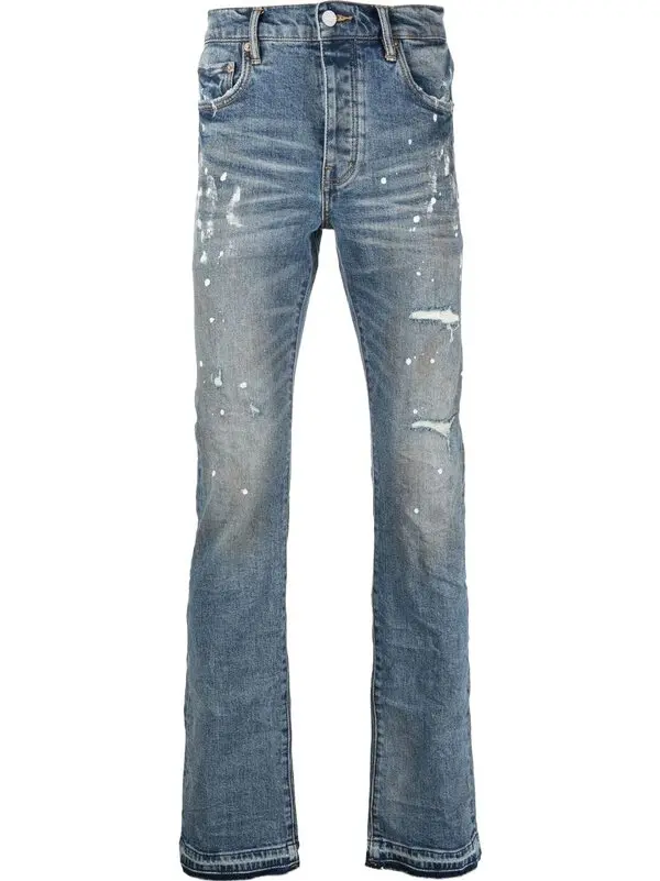 PURPLE BRAND Paint-splatter Print Jeans - Blue
