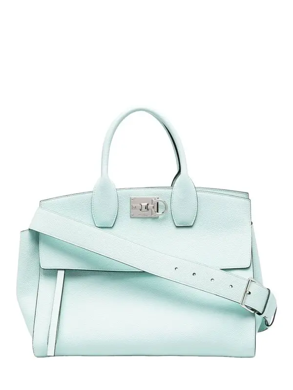 FERRAGAMO Gancini Clasp Tote Bag - Green