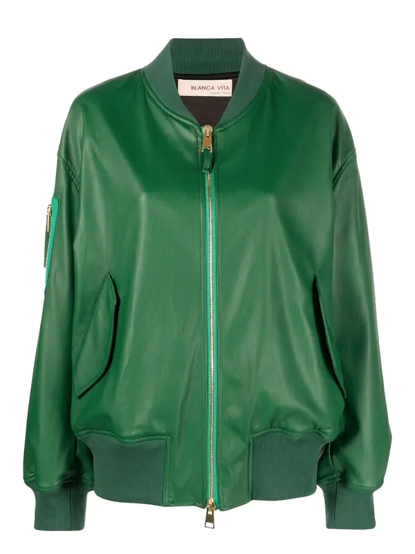 BLANCA VITA Zip-fastening Bomber Jacket - Green