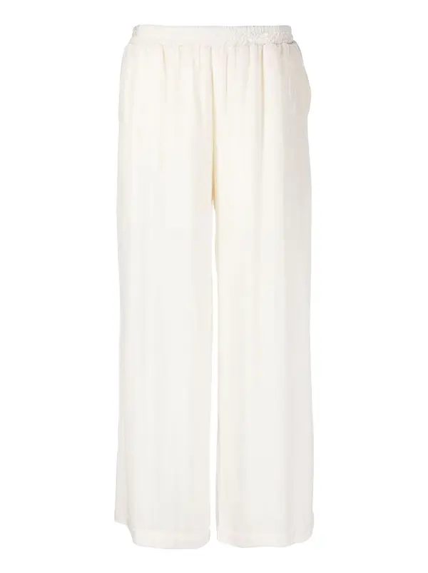 Gold Hawk Wide-leg Velvet Trousers - White