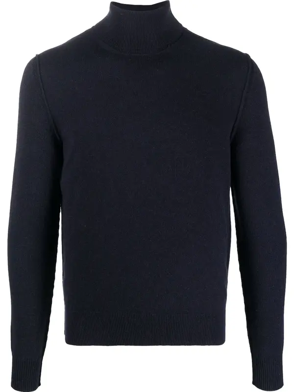 MAISON MARGIELA High-neck Cashmere Jumper - Blue