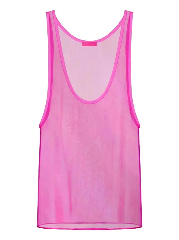 Valentino Garavani Semi-sheer Silk Chiffon Tank Top - Pink