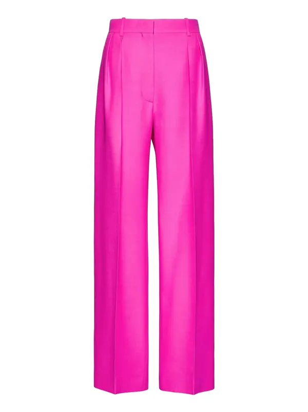 Valentino Garavani Crepe Couture Wide-leg Trousers - Pink