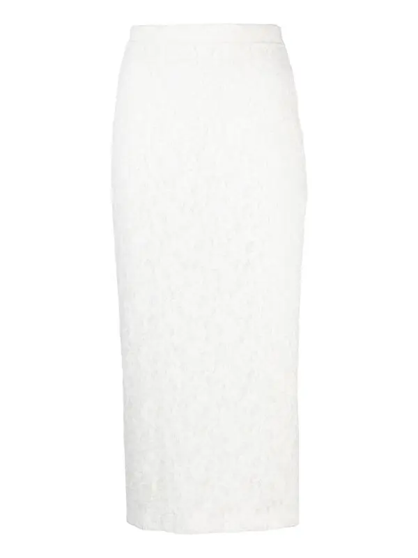 ANOUKI Floral Lace Pencil Skirt - White