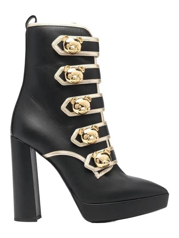 Moschino Teddy Bear Leather Boots - Black
