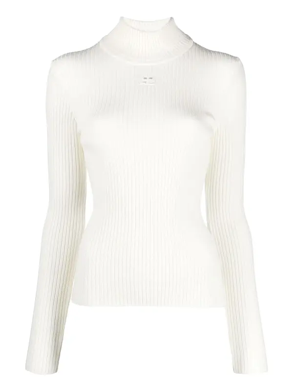 COURREGES Reedition Ribbed Sweater - Neutrals