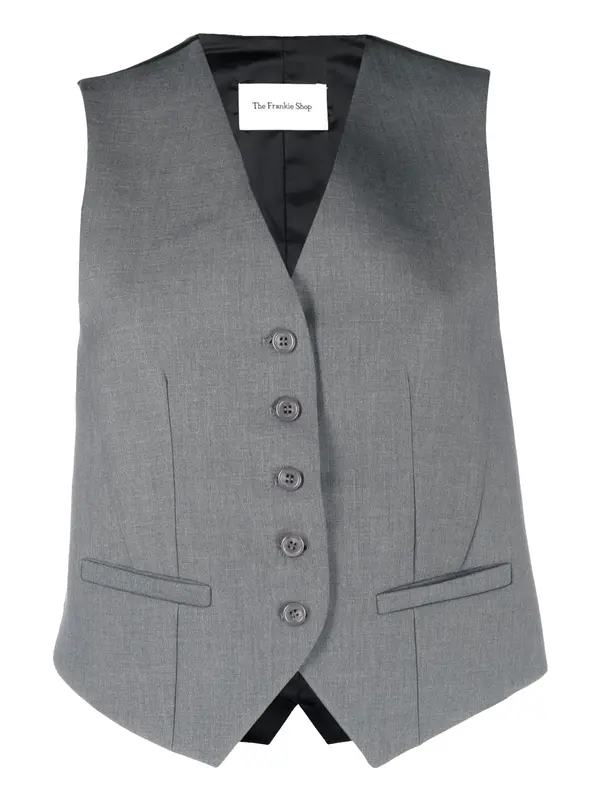 THE FRANKIE SHOP Gelso Tailored Waistcoat - Grey