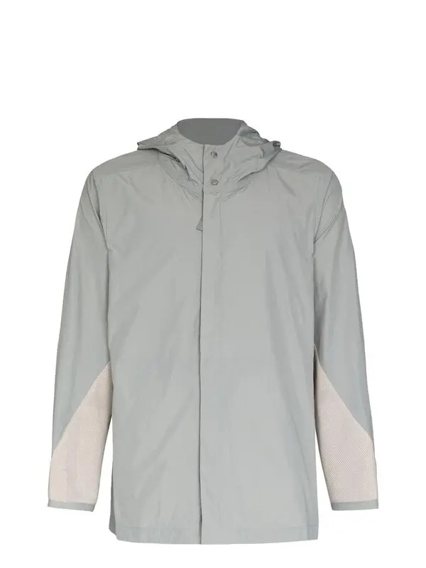 BYBORRE Panelled Hooded Windbreaker - Grey