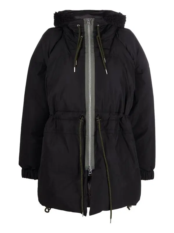 Sacai Drawstring Hooded Parka - Black