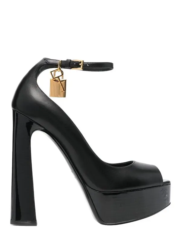 TOM FORD Padlock Charm Platform Pumps - Black