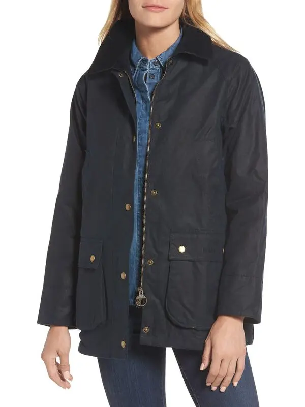 Barbour Acorn Waxed Cotton Jacket - Navy