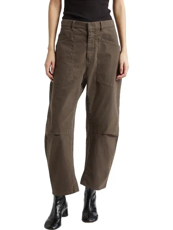 NILI LOTAN Shon Stretch Cotton Pants - Dark Walnut