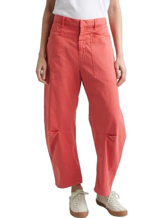 NILI LOTAN Shon Stretch Cotton Pants - Faded Red