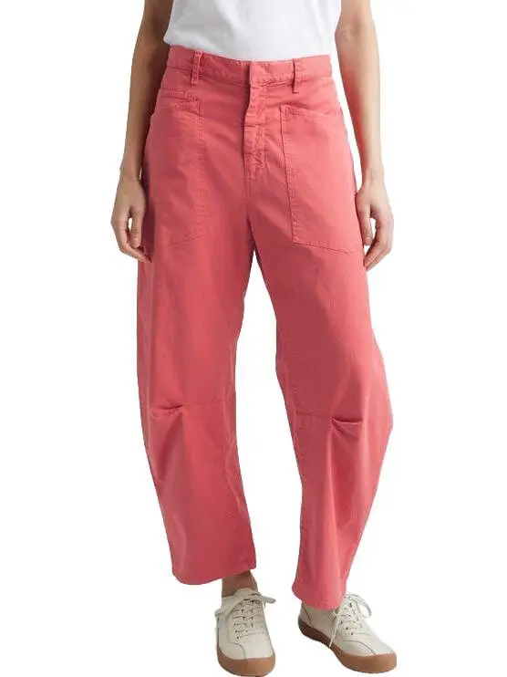 NILI LOTAN Shon Stretch Cotton Pants - Faded Red