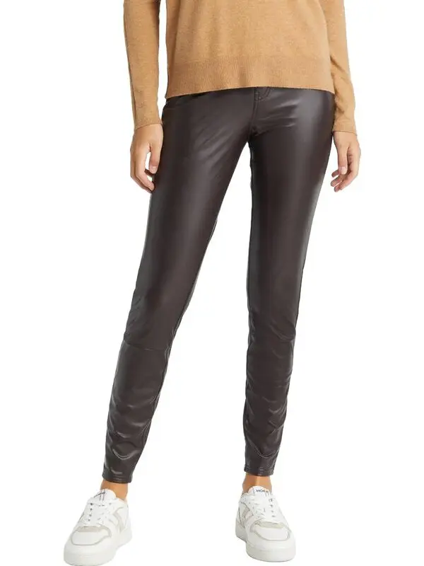 Hue Faux Leather Leggings - Espresso