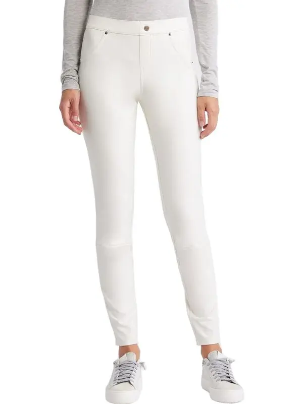 Hue Faux Leather Leggings - Star White