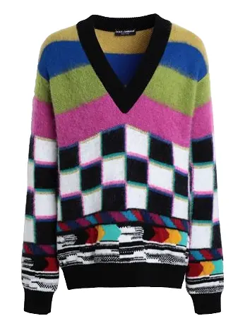 Dolce & Gabbana Striped Knit Sweater - Black