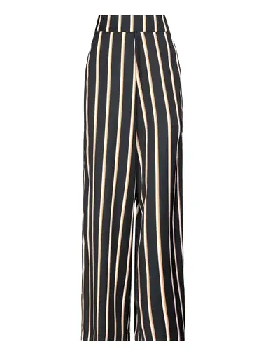 MARC ELLIS Striped Wide-leg Pants - Black