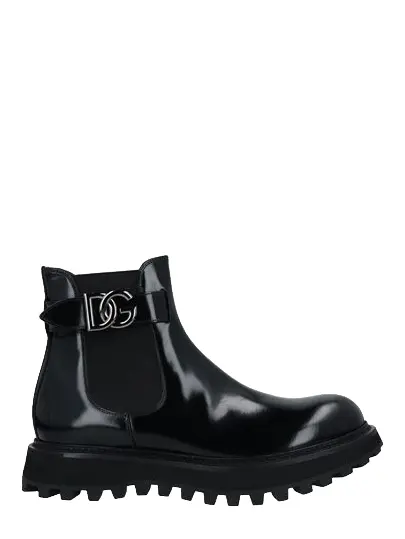 Dolce & Gabbana Ankle Boots In Leather - Black