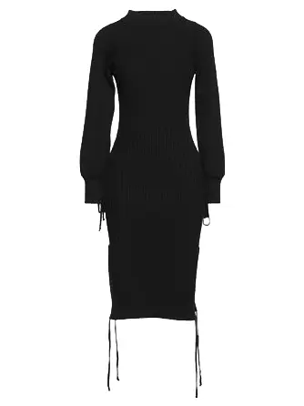 ANDREĀDAMO Midi Ribbed-knit Bodycon Dress - Black
